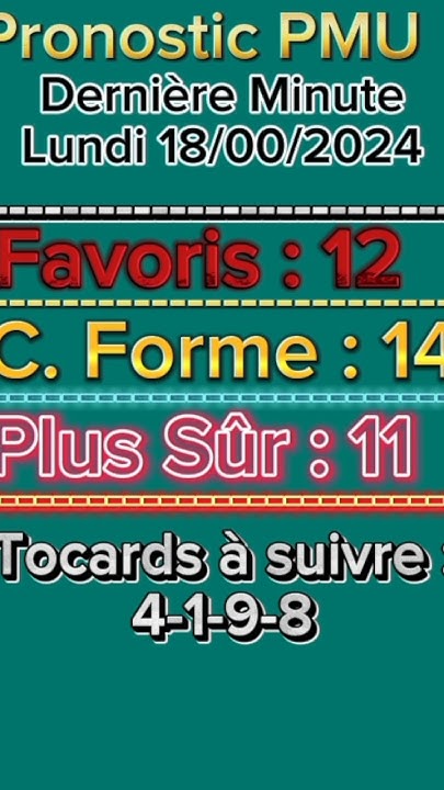 Les Gros Favoris du quinté du Lundi 18/03/2024 - YouTube