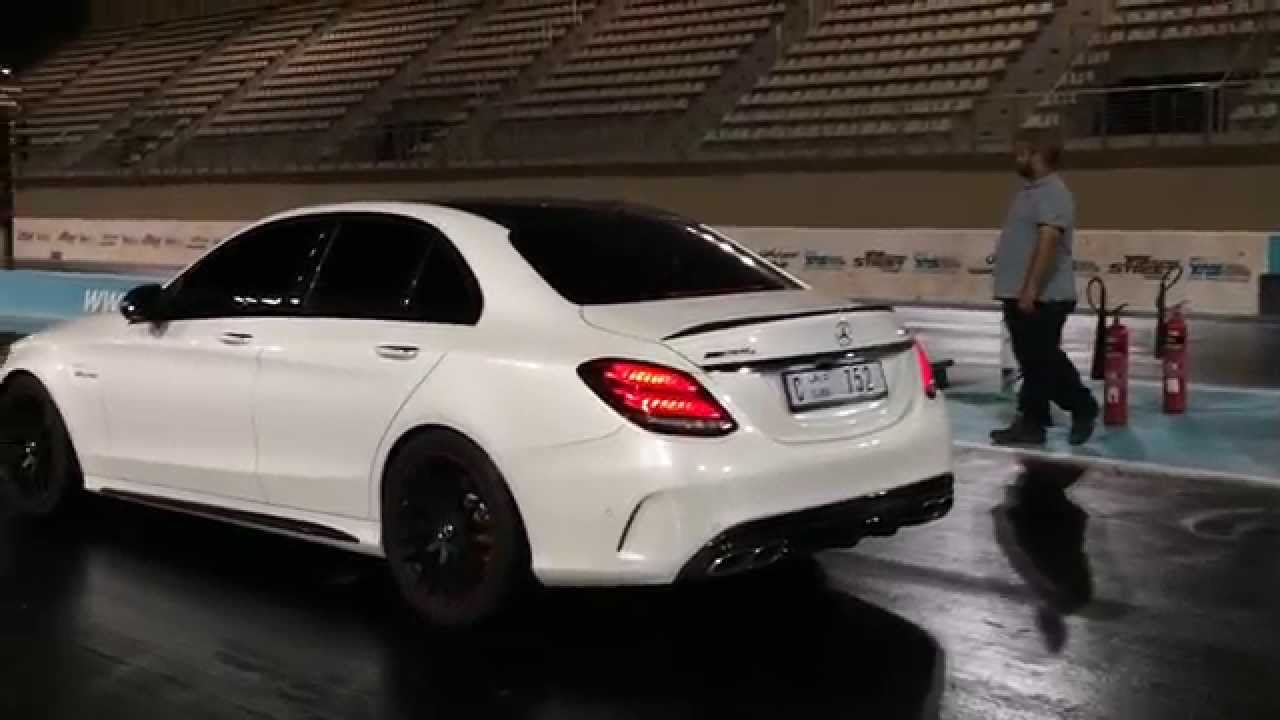 Mercedes Benz C63 AMG S (2015) GAD Motors Stage 1 600HP Yas Marina Drag ...