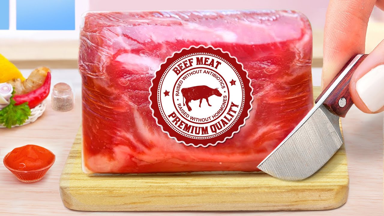 Delicious Miniature Beef Steak Cheetos🥩 Cooking Food in Tiny Kitchen 🍳 ...