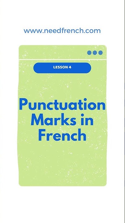 Punctuation Marks in French - YouTube