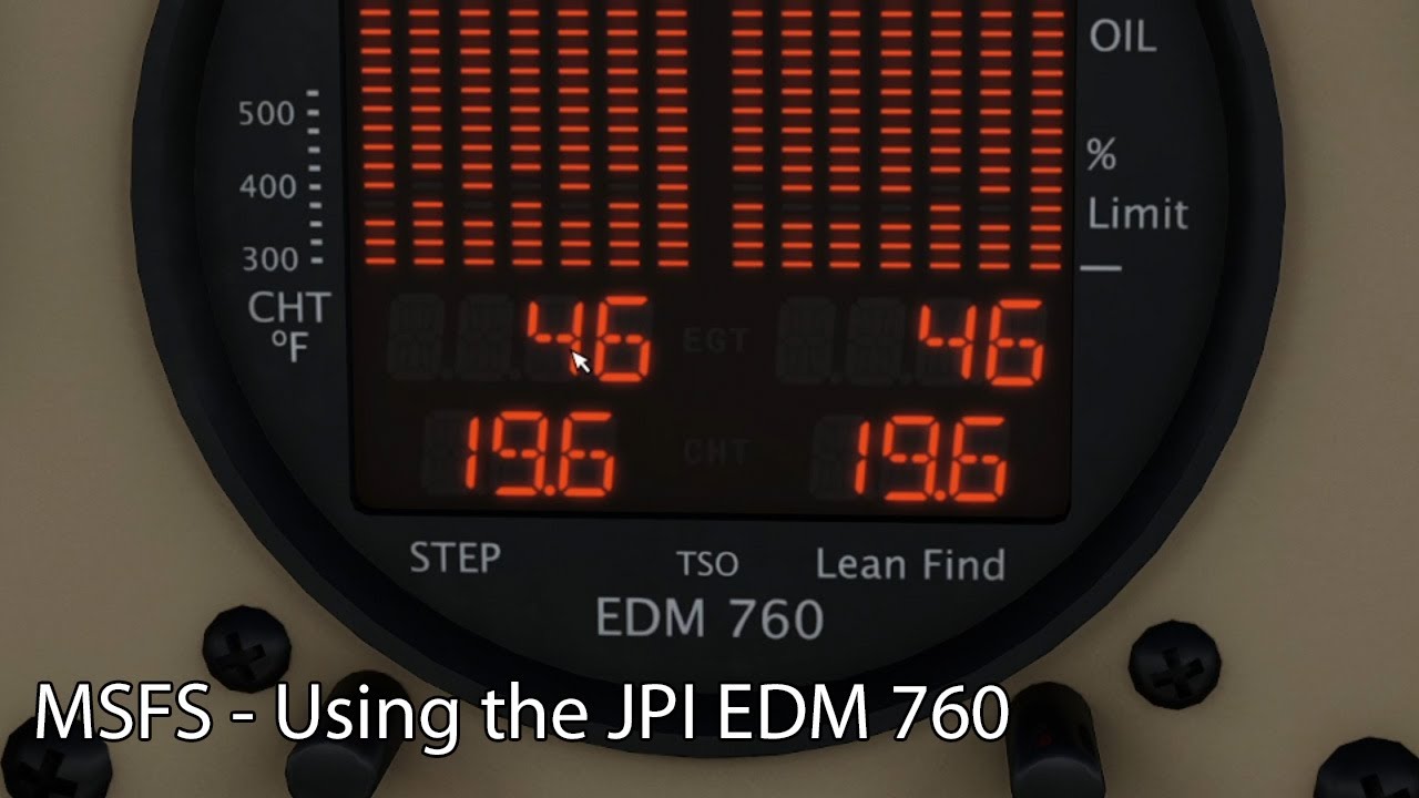 MSFS - Using the JPI EDM 760 Engine Monitor - YouTube