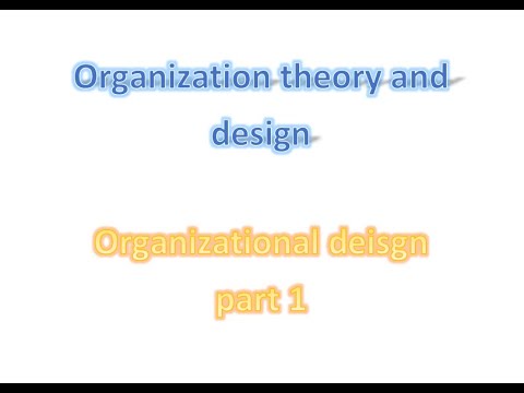 Organization theory and design (Organizational Design Part 1) - YouTube