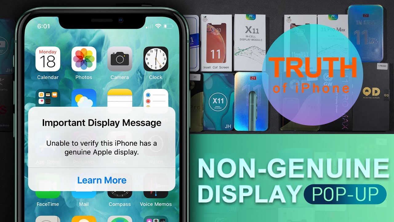 Full Test On iPhone Non-genuine Display Pop-up, Truth Revealed - YouTube