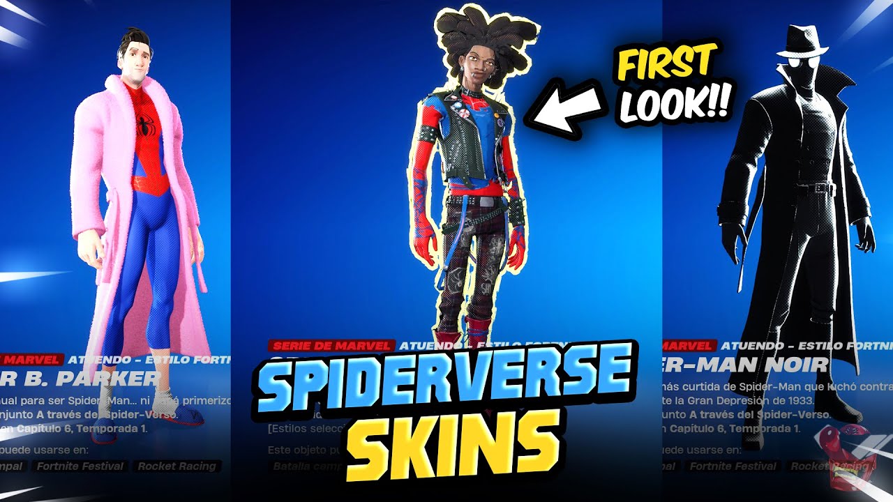 New SPIDERVERSE Skins in Fortnite!! FIRST LOOK 🔥🤩 - YouTube