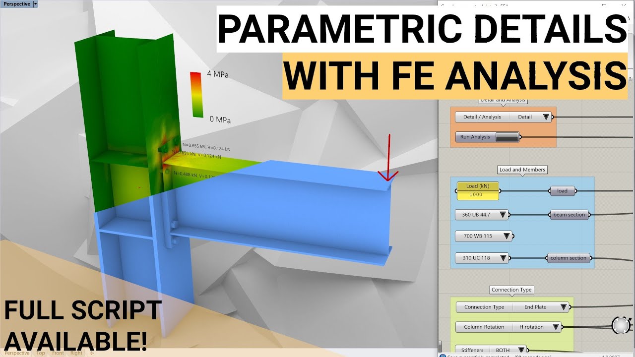 Fast Parametric Steel Details with FE Analysis in grasshopper - YouTube