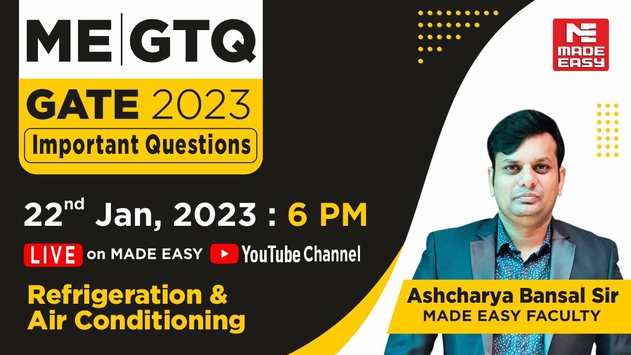 GATE Through Questions (GTQ) | GATE 2023 | ME | RAC | By Ashcharya ...