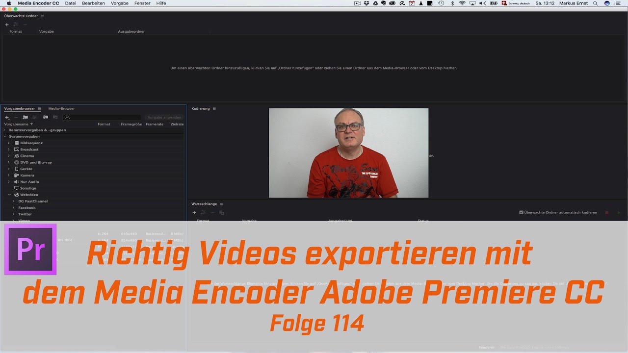 Richtig Videos exportieren mit dem Media Encoder Premiere Pro CC # Folge 114 - YouTube