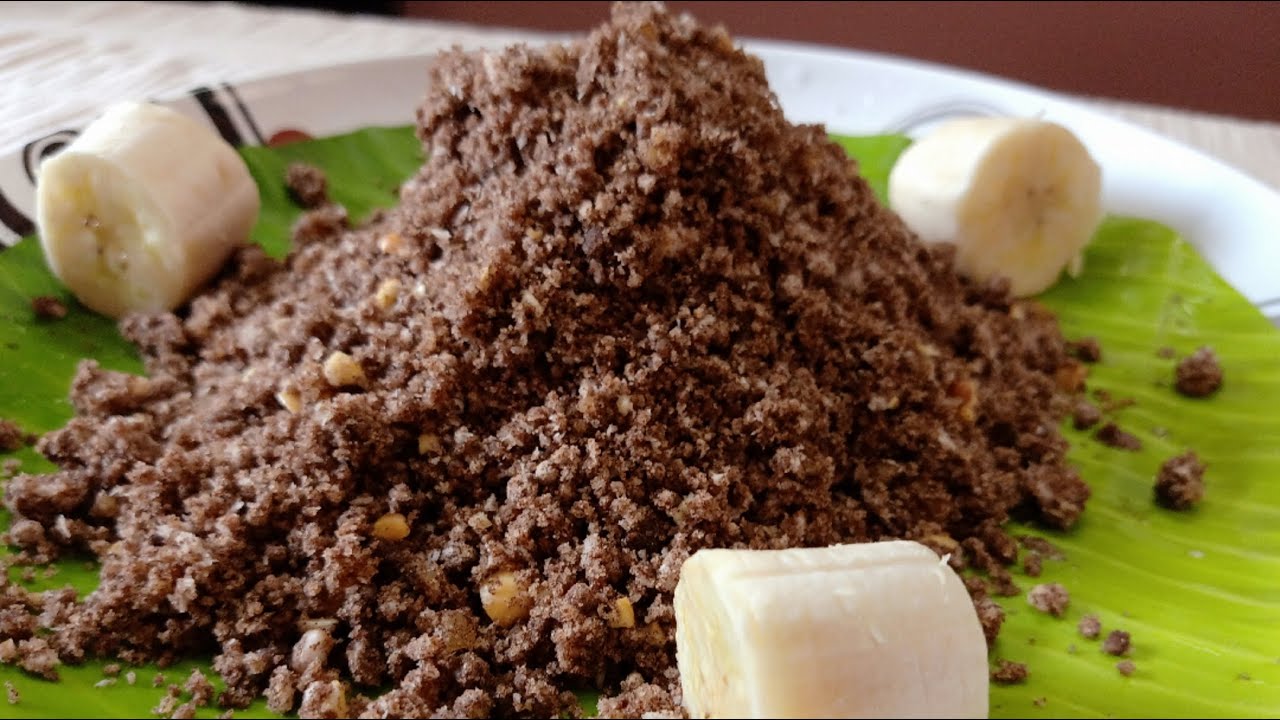 Healthy Ragi Puttu recipe in Tamil | Finger millet flour sweet Puttu ...