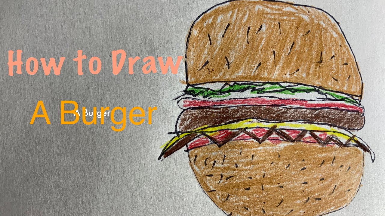 How to Draw a Burger in 3 Minutes - Step by Step - YouTube