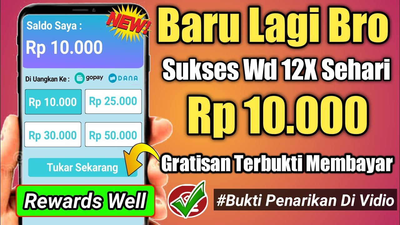 💸BARU LAGI BRO! REWARDS WELL , APLIKASI PENGAHSIL UANG SALDO DANA ...