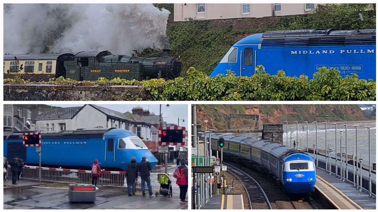 Midland Pullman HST in storm-hit Devon - Dawlish & Paignton - YouTube