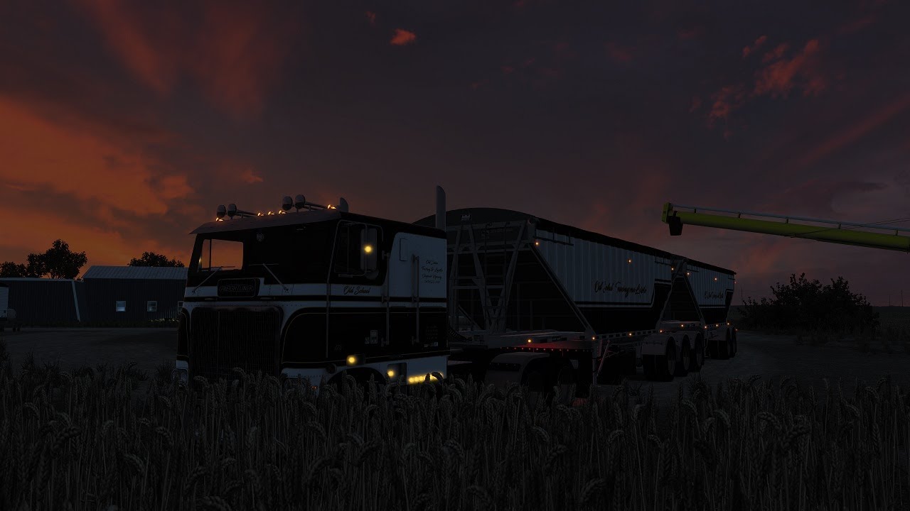 ATS New White Freightliner Cab Over and SCS B Double Grain Hopper Run ...