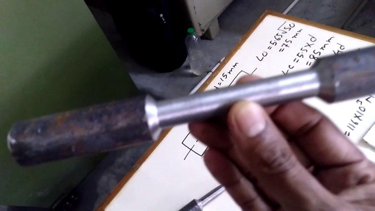 Calculations (UTM) Tensile test practical performance in हिन्दी - YouTube