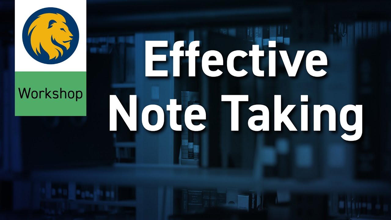 Effective Note Taking - YouTube