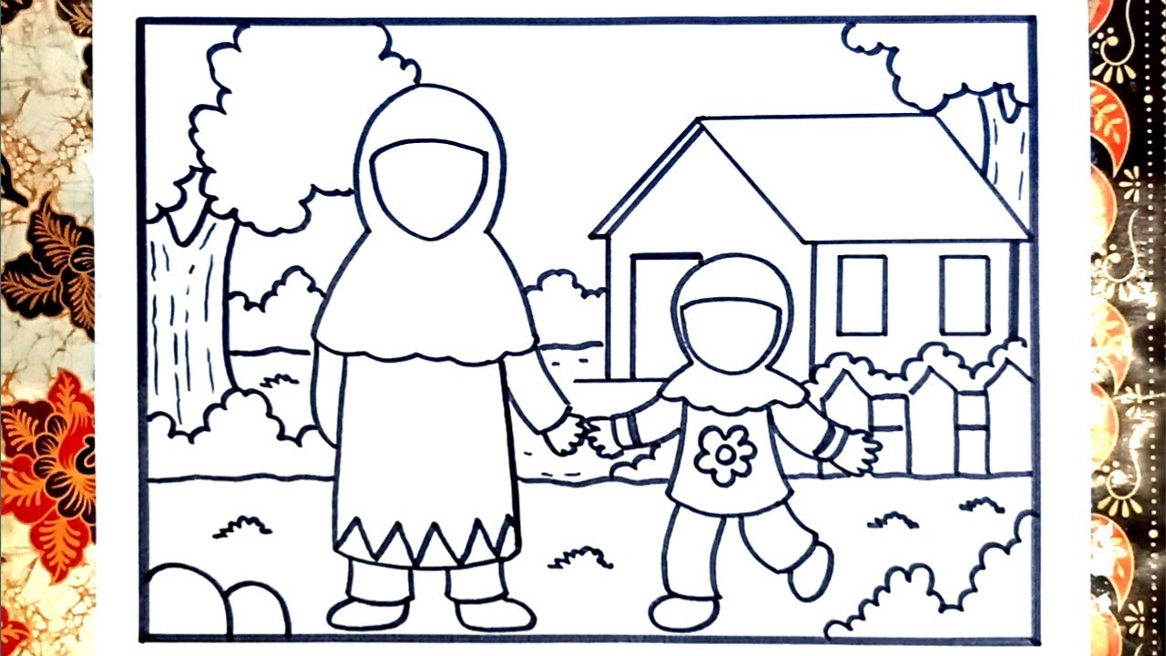 Menggambar Tema Hari Ibu - Cara Menggambar Tema Hari Ibu - Gambar ...
