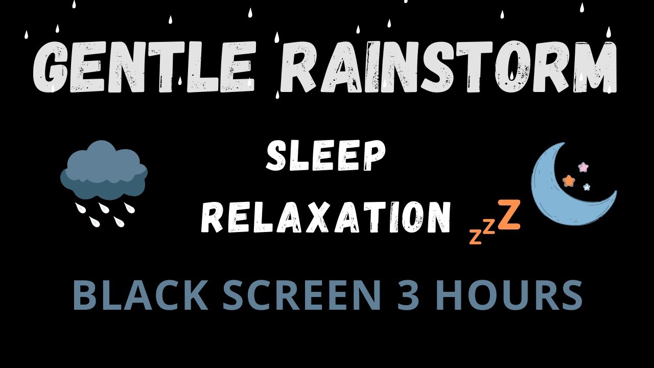 Midnight Rain Sounds to Beat Insomnia & Stress | Dark Screen | Gentle ...