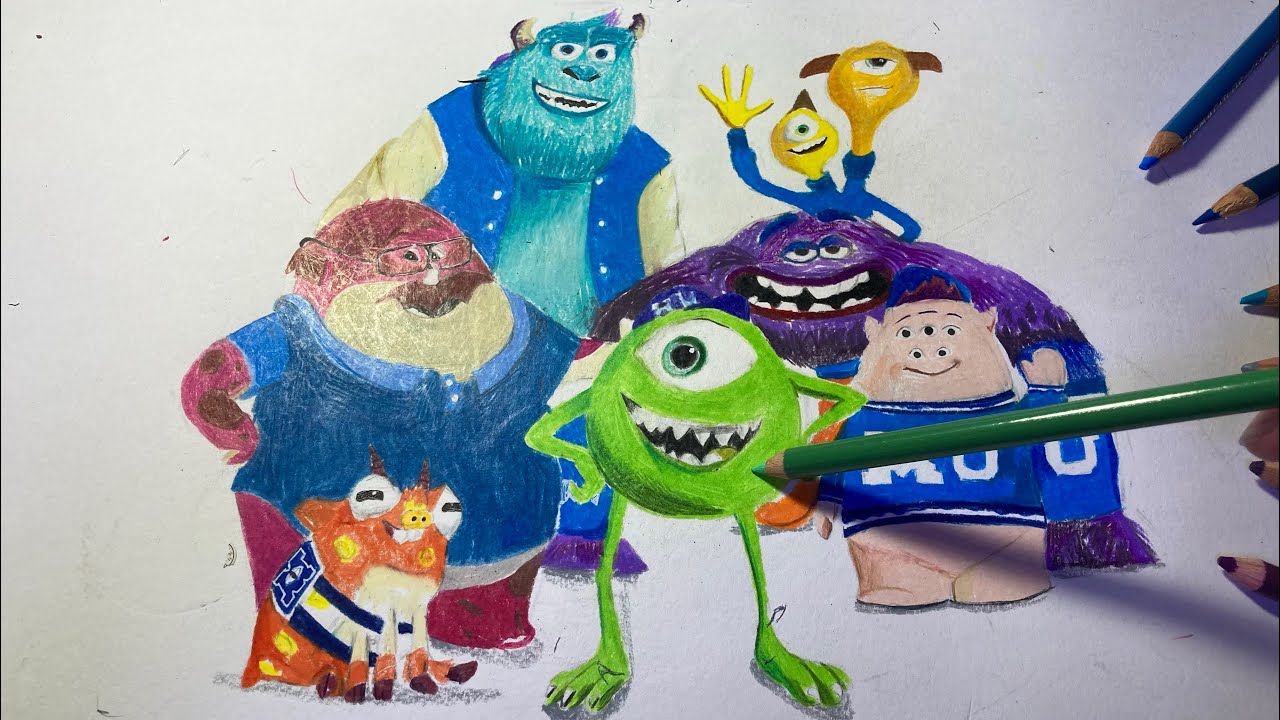 몬스터대학교 그리기.Drawing Movie Monsters University[박도그TV] - YouTube