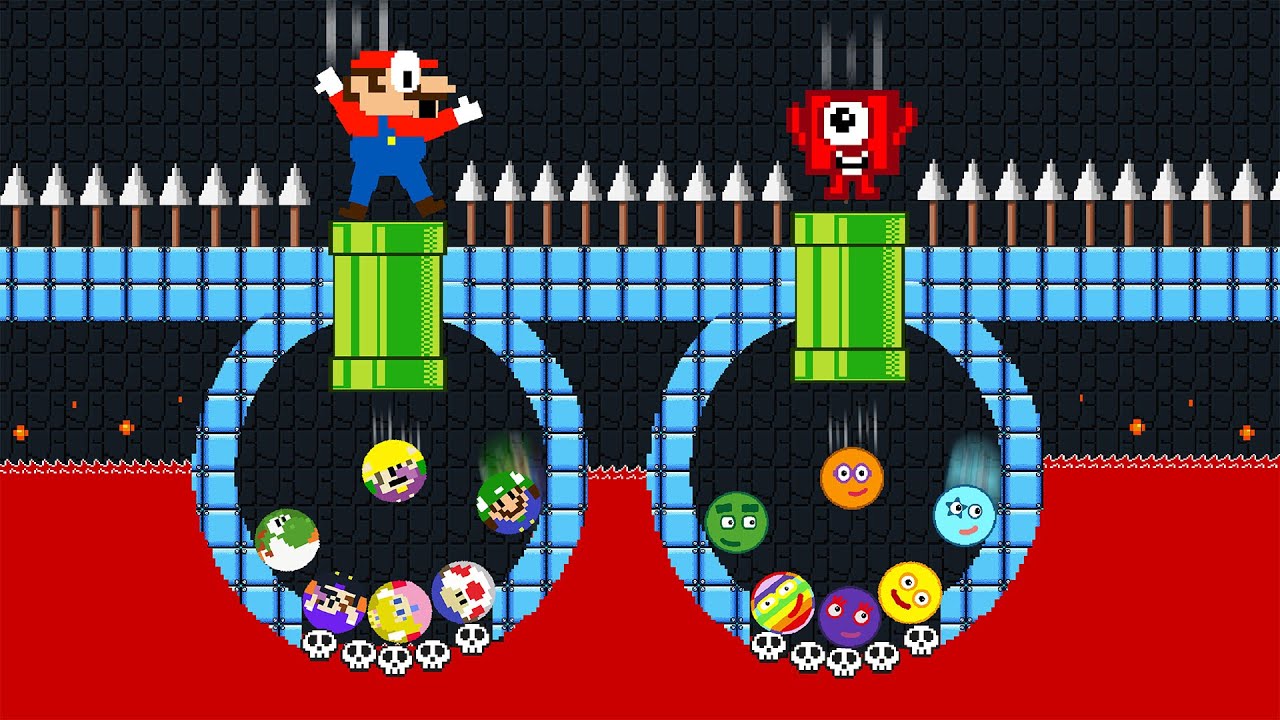 Super Mario vs Numberblocks mix level up Marble Race - Mario Marble Race | Game Animation - YouTube