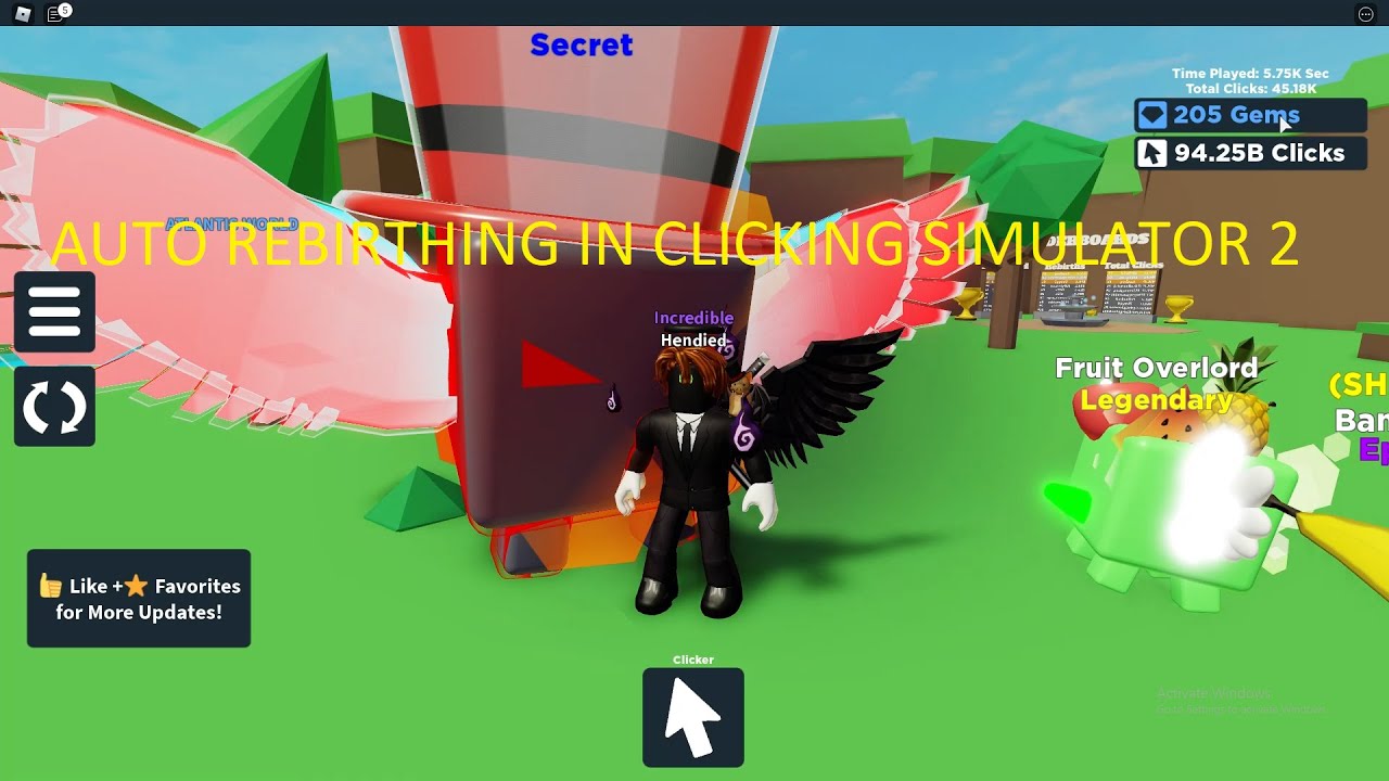 How to auto rebirth in Clicking Simulator 2.0(without gamepass ...