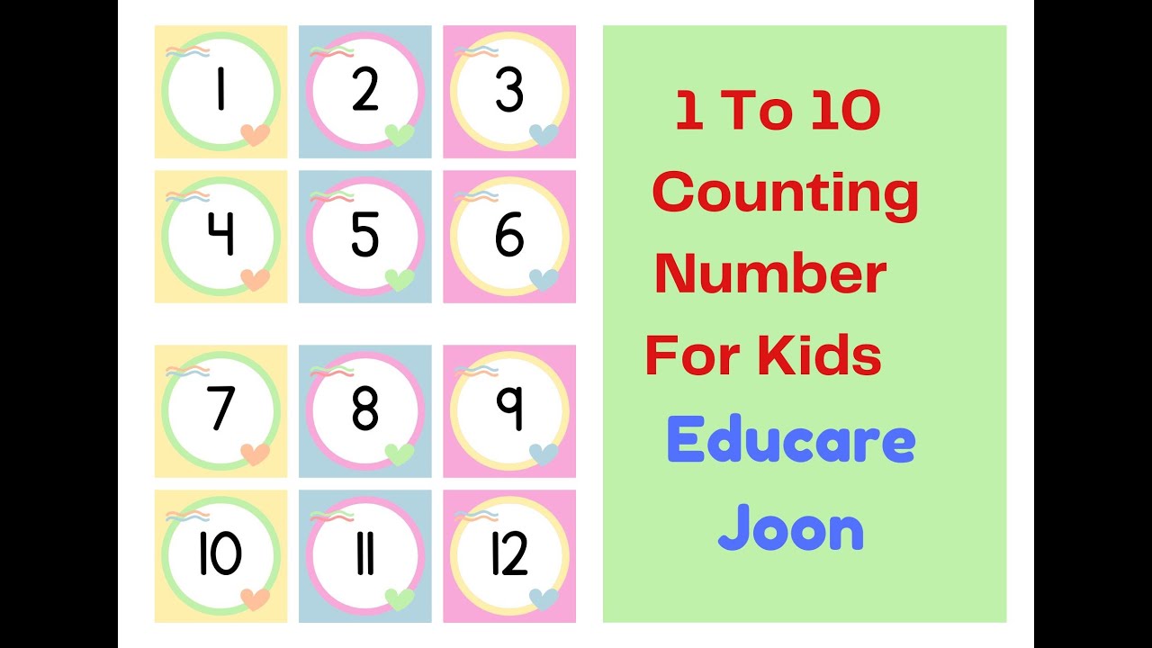 1 to 10 Counting Numbers for Kids | Fun and Easy Learning for Toddlers with educare joon. - YouTube