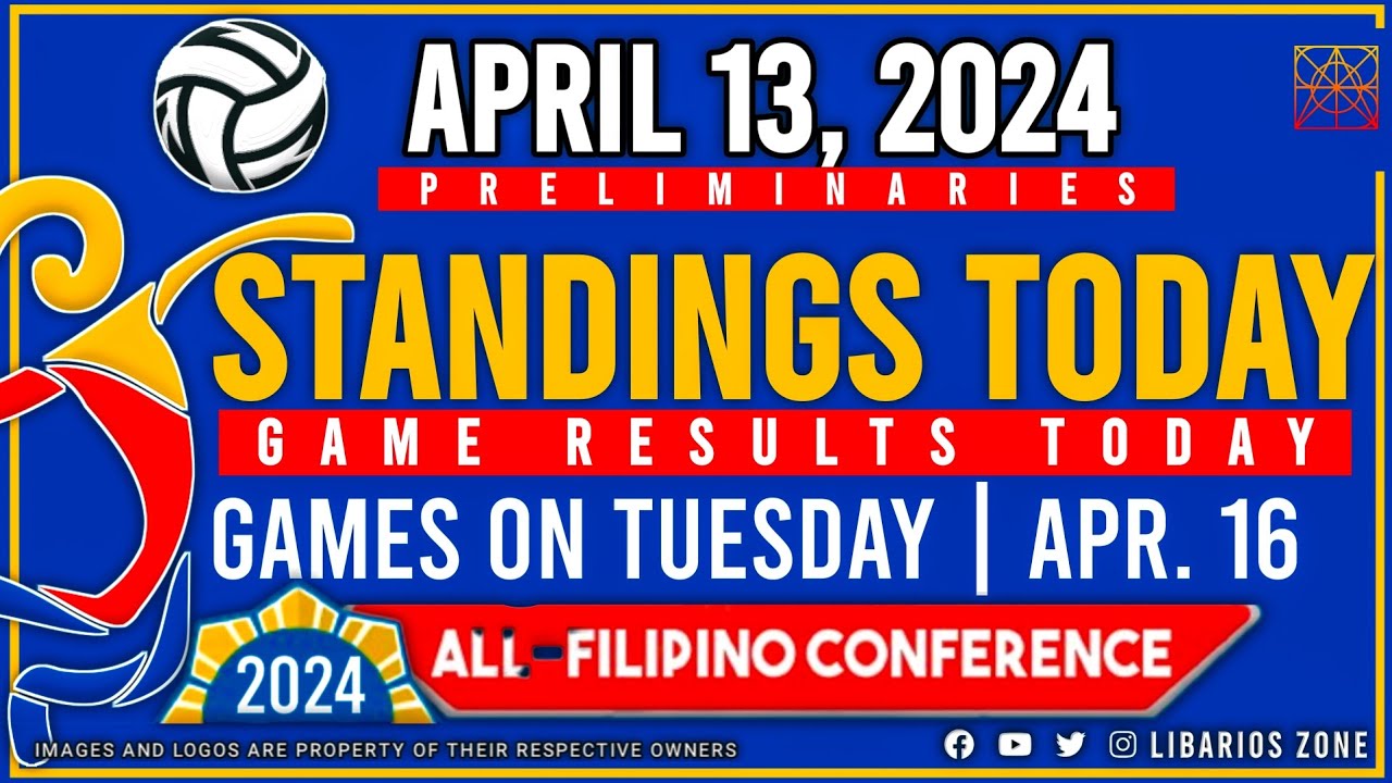 PVL STANDINGS as of APRIL 13, 2024 | Game Results Today | Games on ...