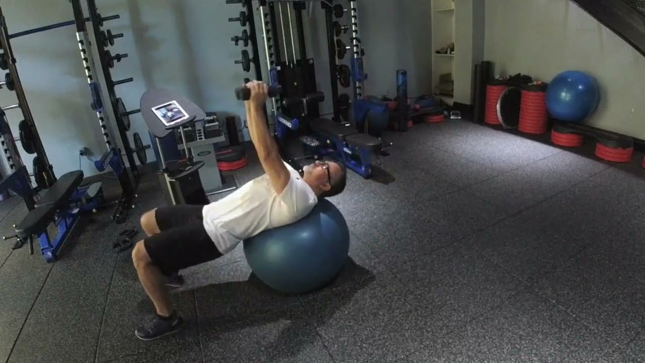 The The Under Arm Batwing Exercise on A Stability Ball. (Fitness ...