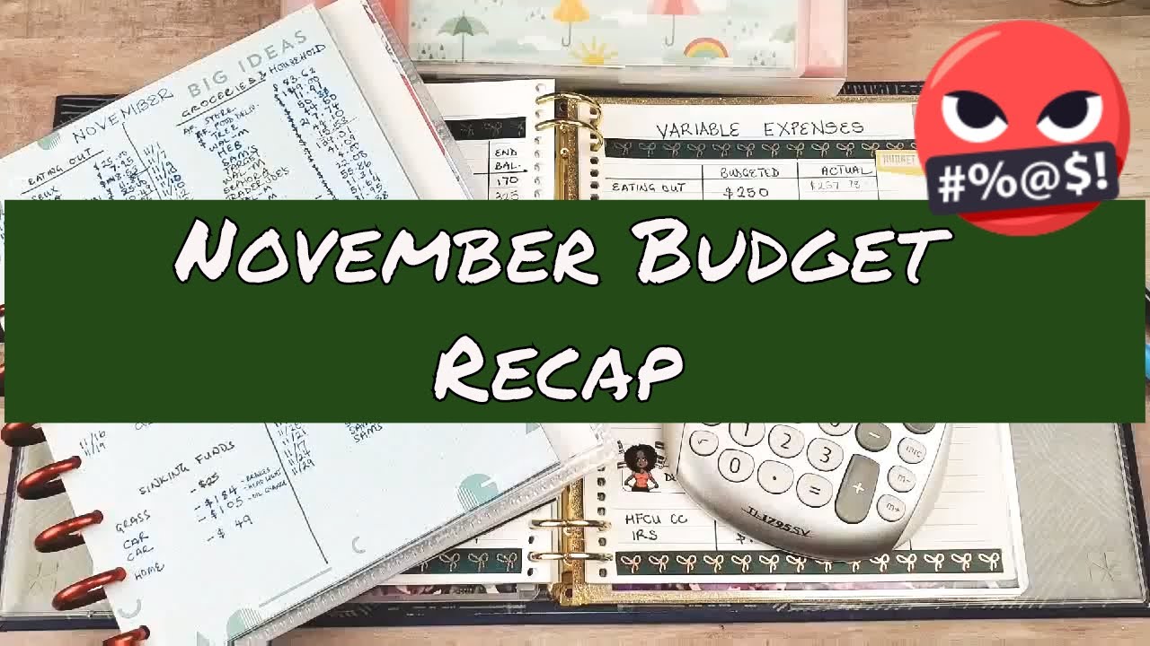 November 2019 budget recap | Monthly budget & sinking funds closeout ...