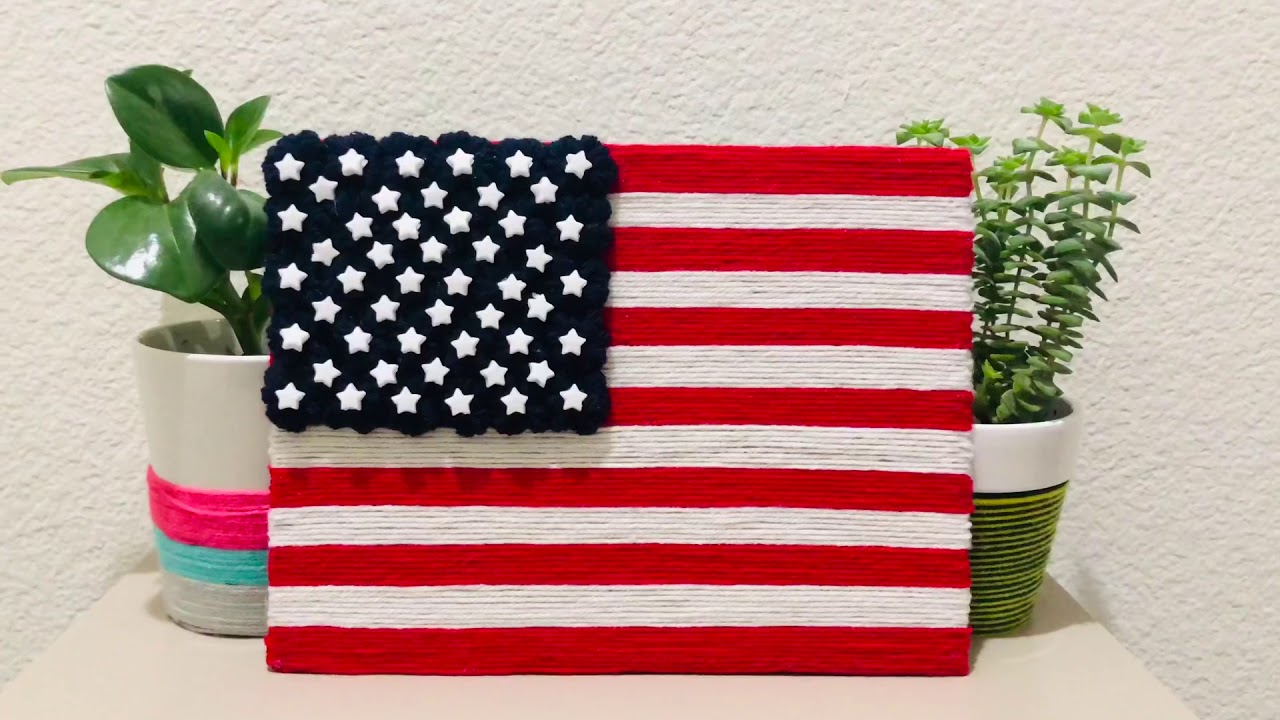 Fourth of July Decoration DIY | How to Make a US Flag with Cardboard ...