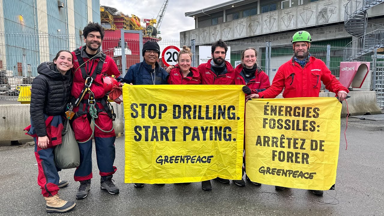 Six Greenpeace Activists Occupy a Shell Oil Platform - YouTube