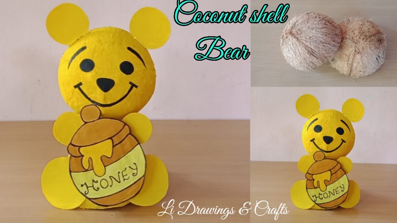Coconut Shell Craft Ideas\Diy Coconut shell Bear\Coconut Shell Doll ...