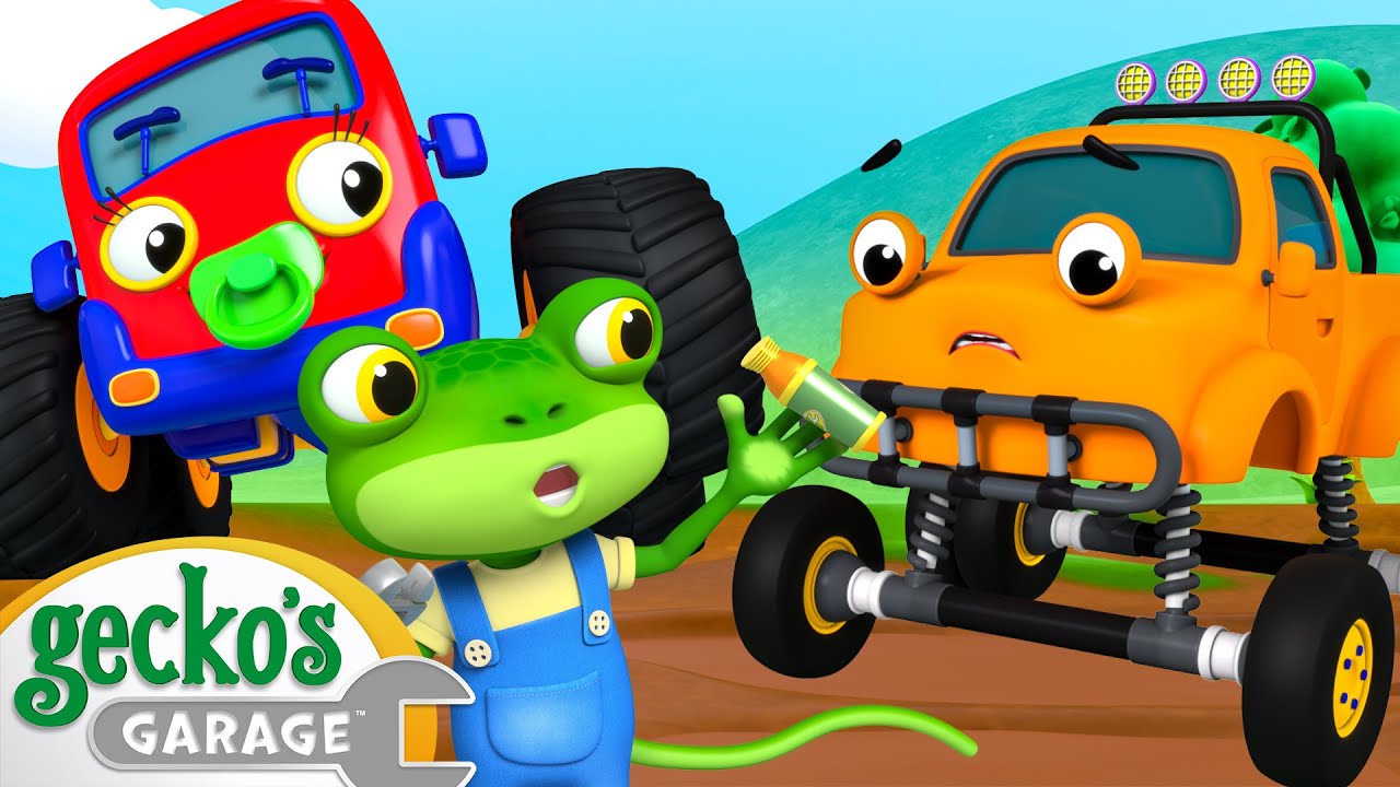 Baby Truck Monster Truck Swap | Gecko's Magical World | Animal ...