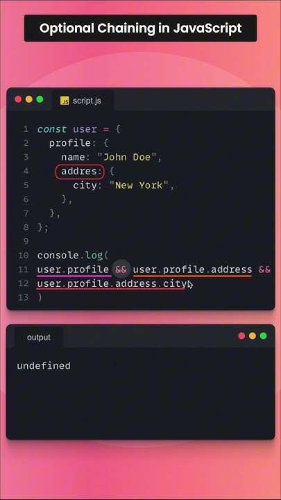 Optional Chaining in JavaScript Explained Simply with Examples - YouTube