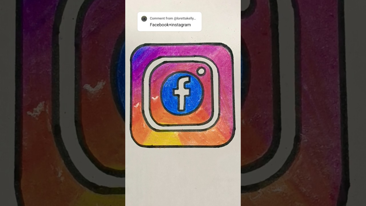 Facebook+Instagram logo 💙 #shorts #ytshorts #satisfying #creativeart # ...
