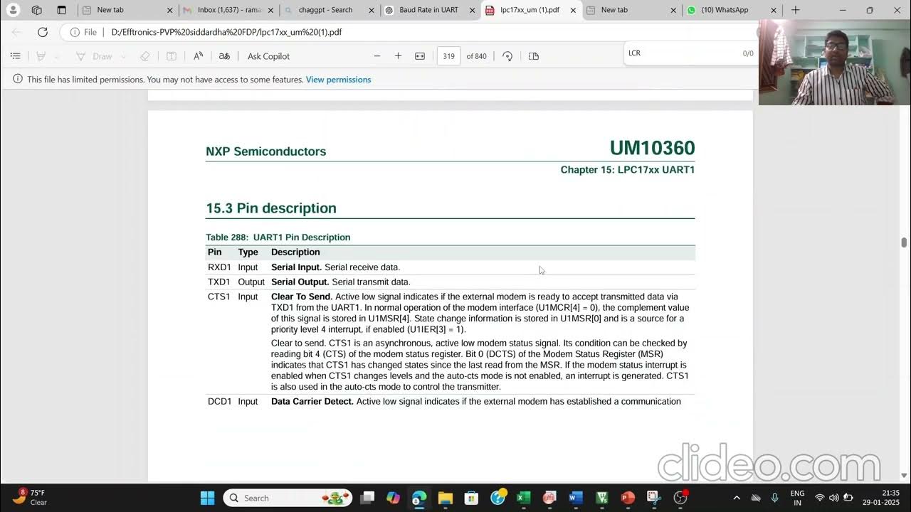LPC1769ARM-Sending Character through UART - - YouTube
