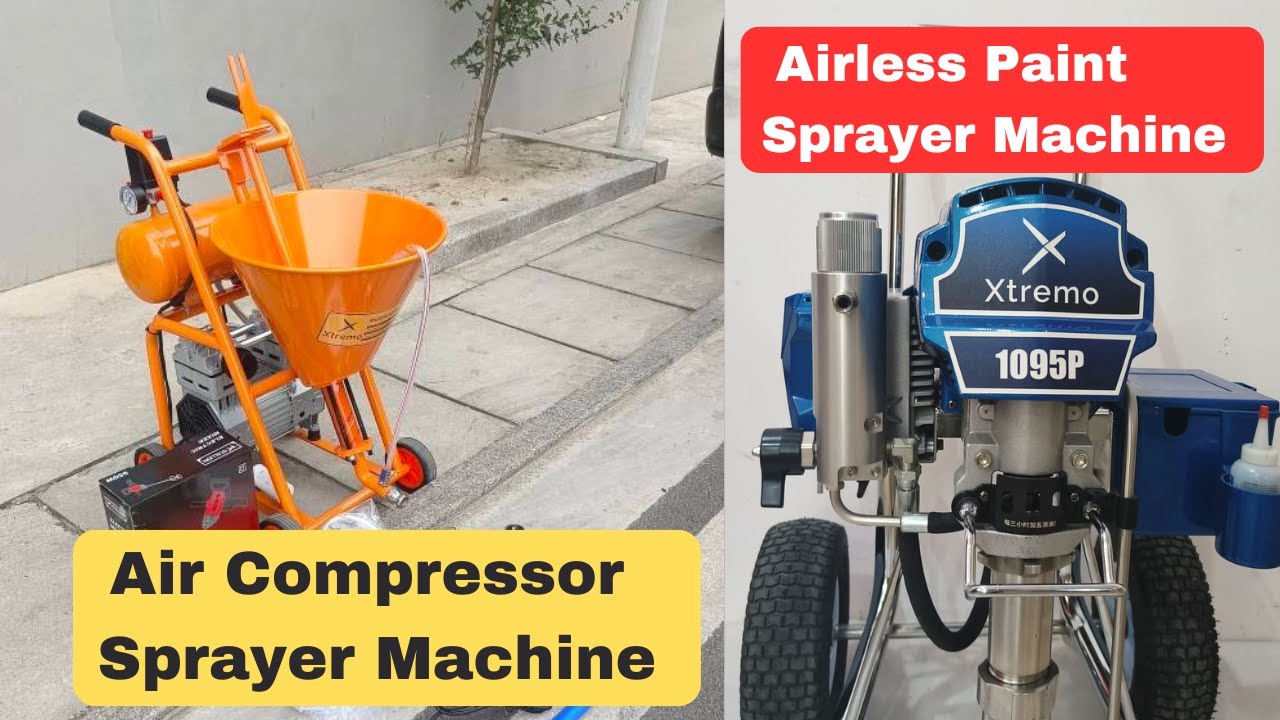 Air Compressor and Airless Paint & Putty Spraying Machine! - YouTube