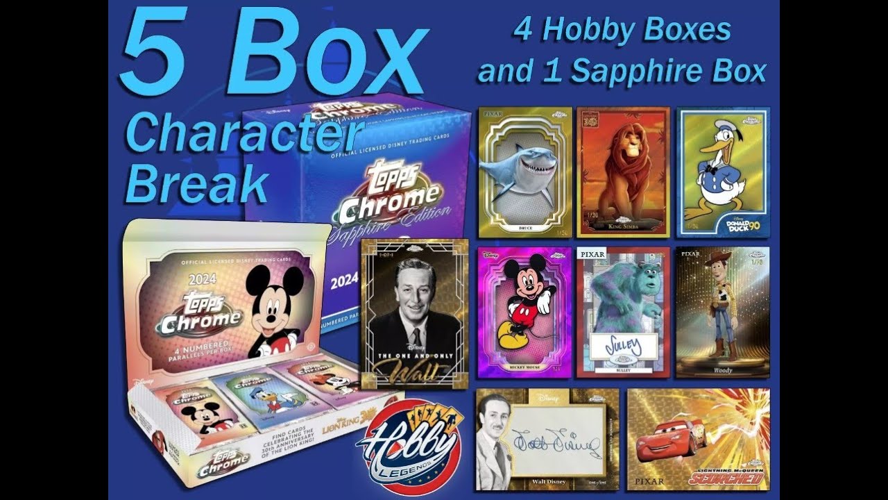 2024 Topps CHROME DISNEY + SAPPHIRE 5 Box Character Break #4 eBay 01/22 ...