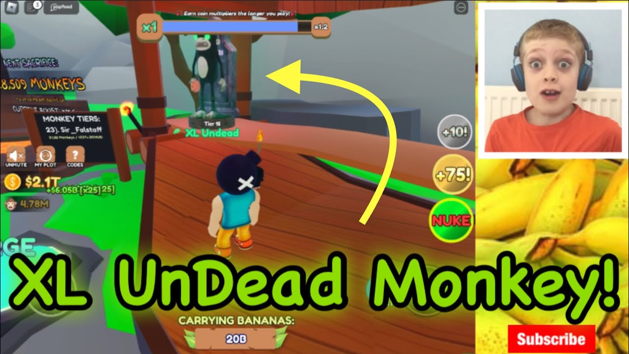 So I UNLOCKED the Tier 15 XL UNDEAD MONKEY in Roblox Monkey Tycoon ...