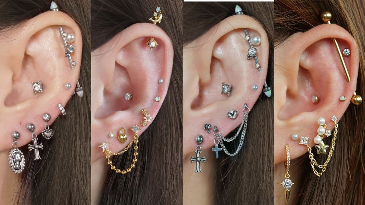 Amazing and Comfortable gold stylish party Or wedding wear Ear piercing ...