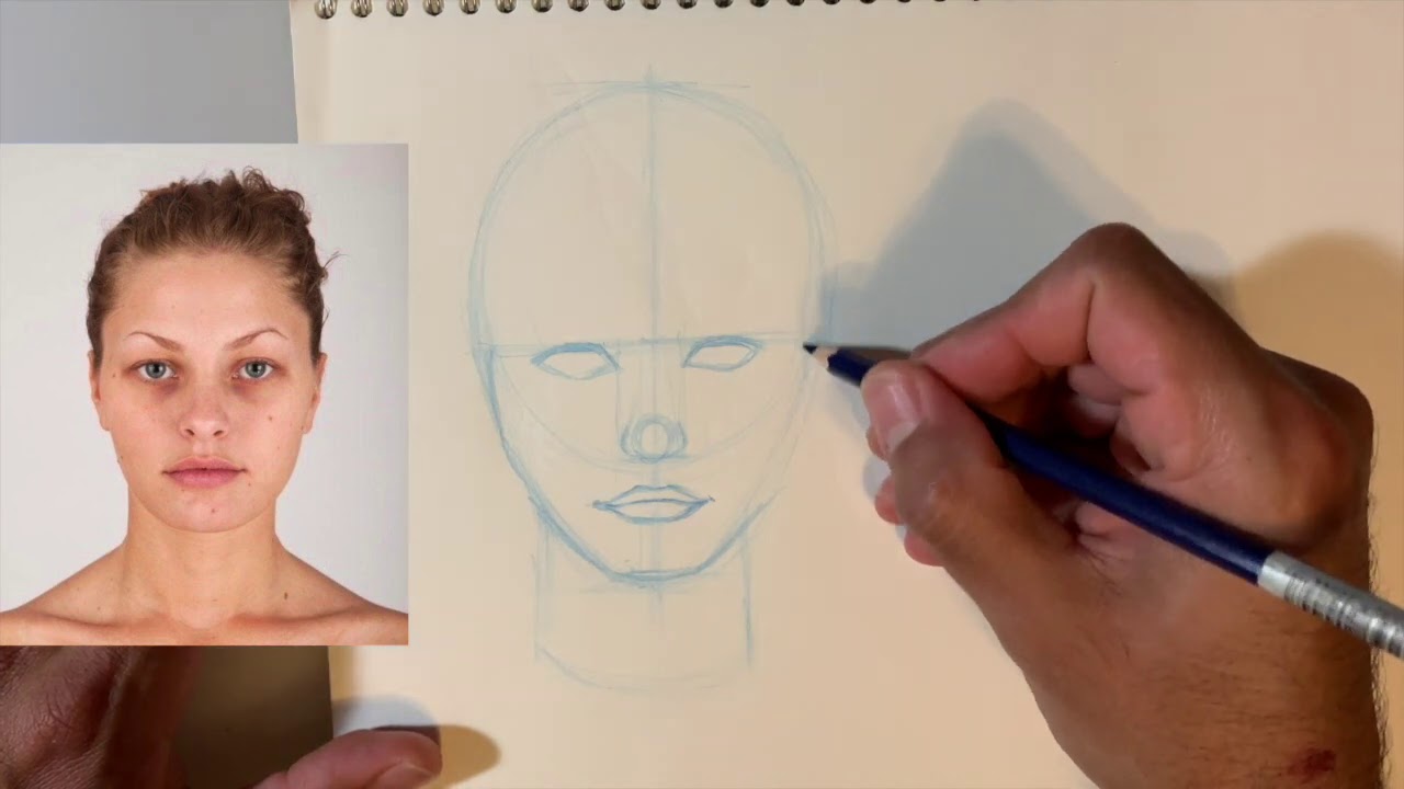 Drawing Faces Female Front - YouTube