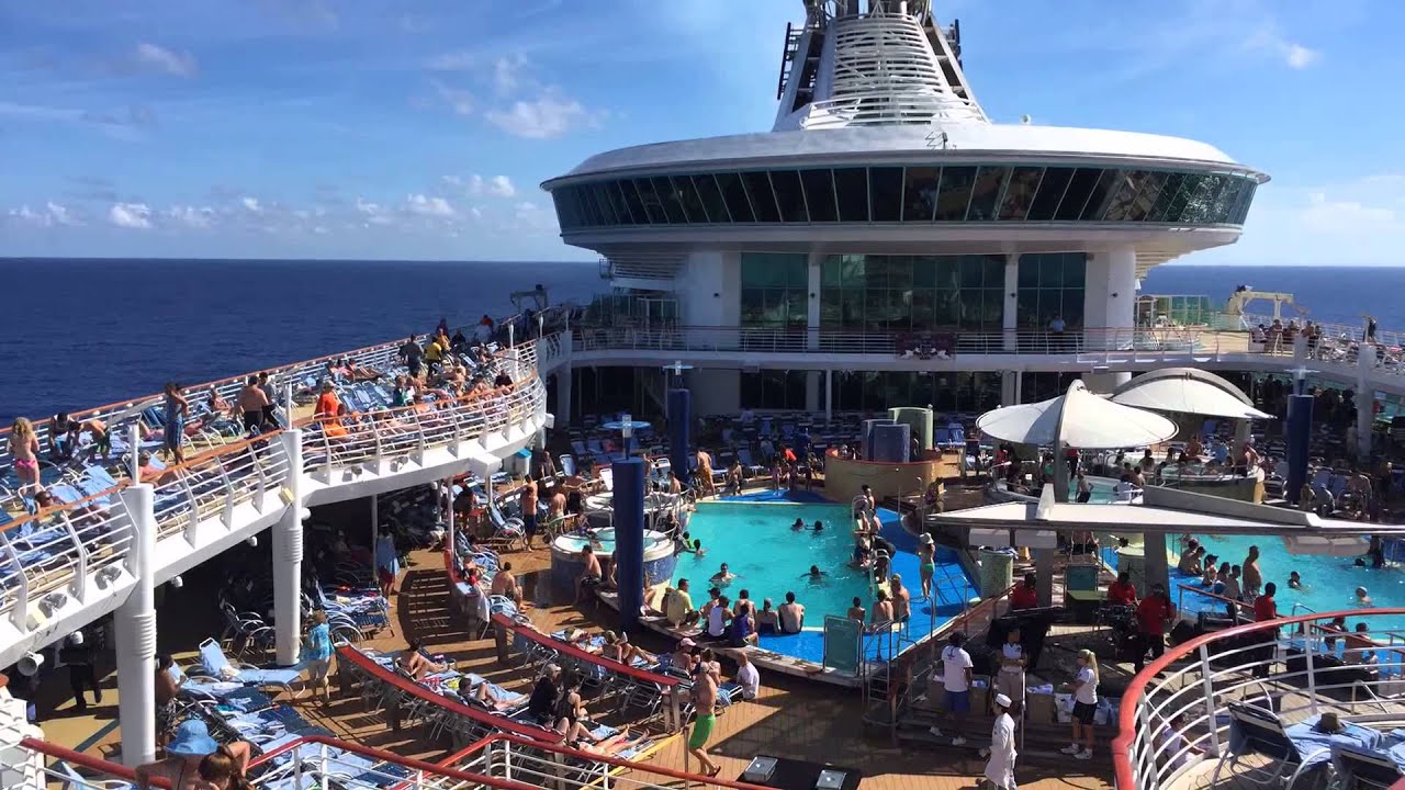 Afternoon on the pool deck onboard the Royal Caribbean cruise ship ...