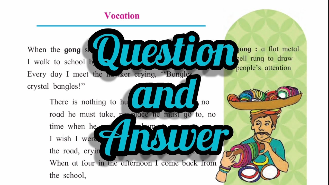 Class 8th | English | Lesson 2.1 | Vocation | Questions and Answers - YouTube