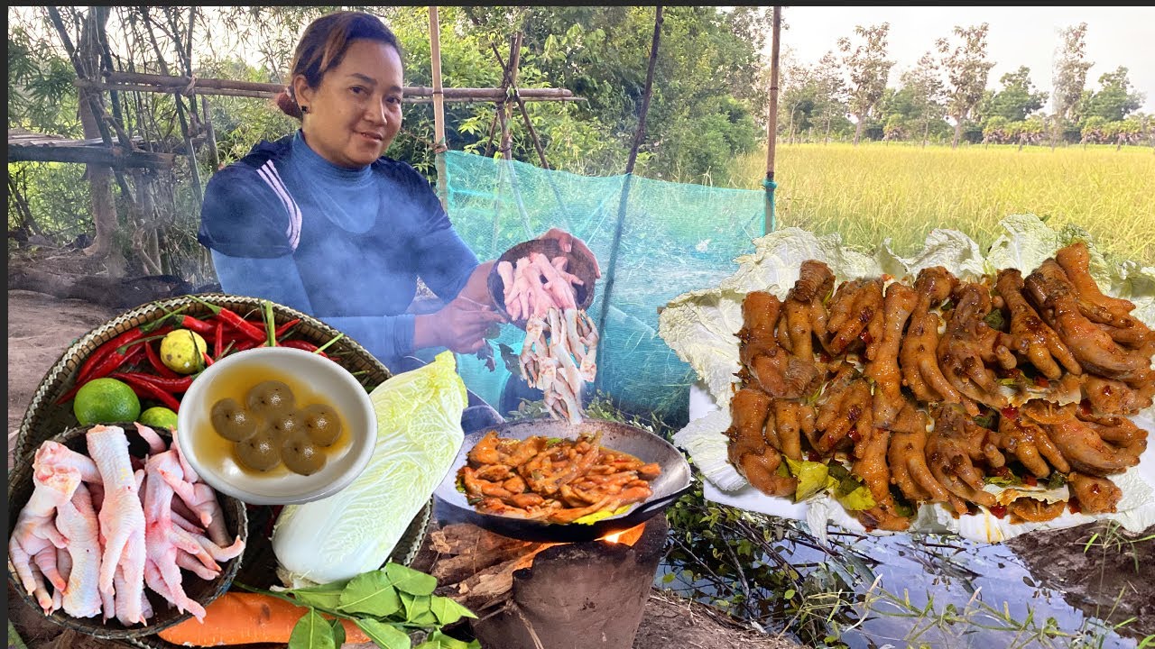 WOW Yummy Steam chicken leg with Fermented Limes! Amazing Rural life # ...