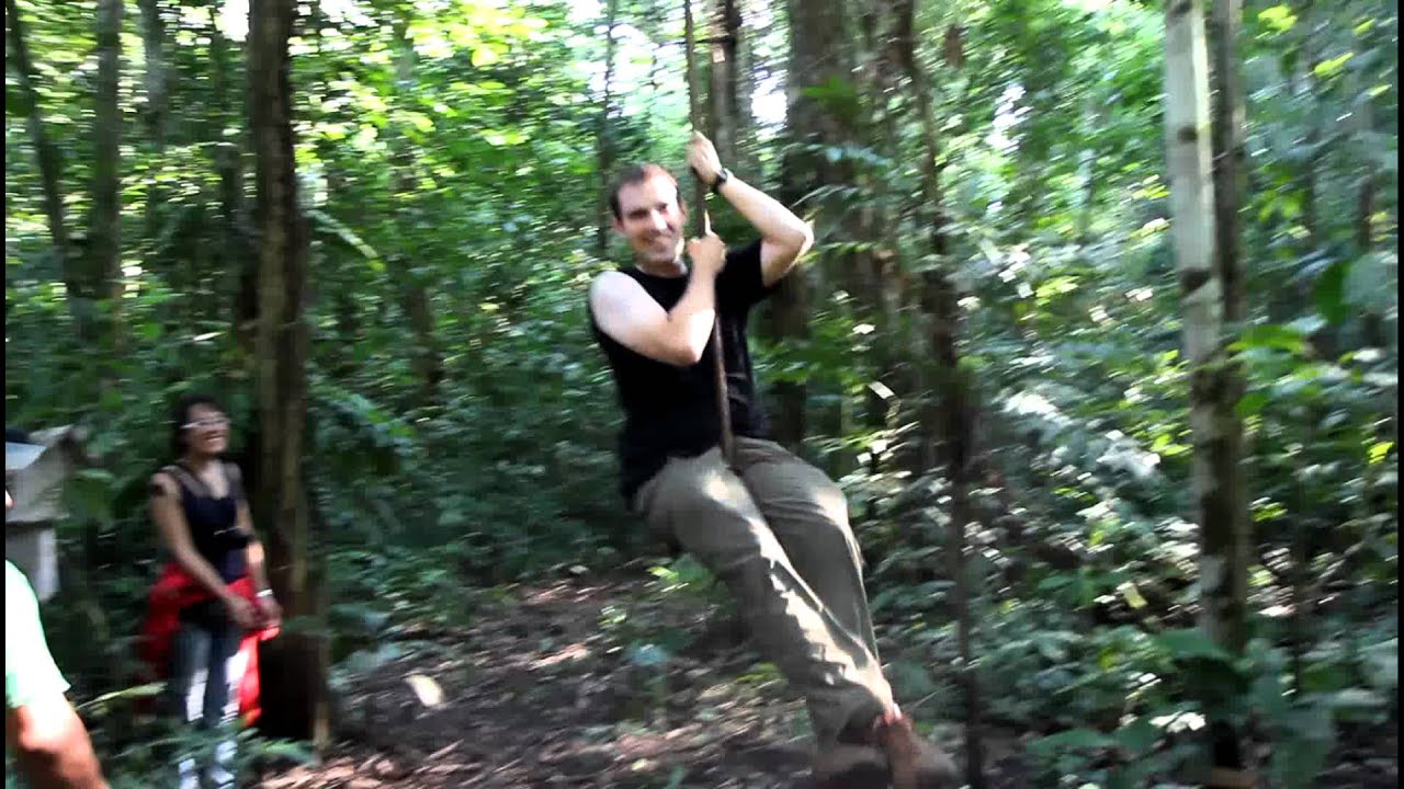 Just swinging from a vine in the Amazon - YouTube