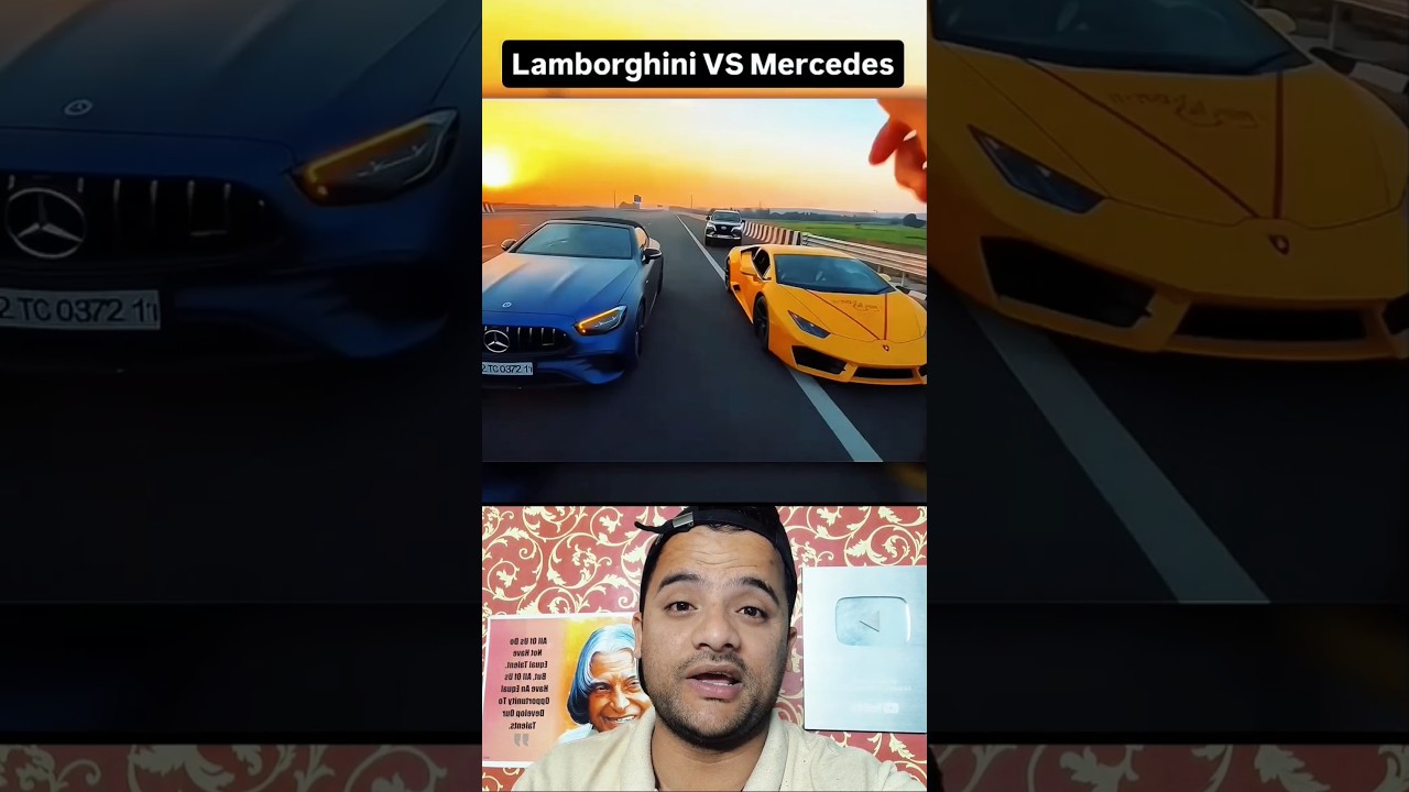 Lamborghini vs Mercedes race 😲 - YouTube