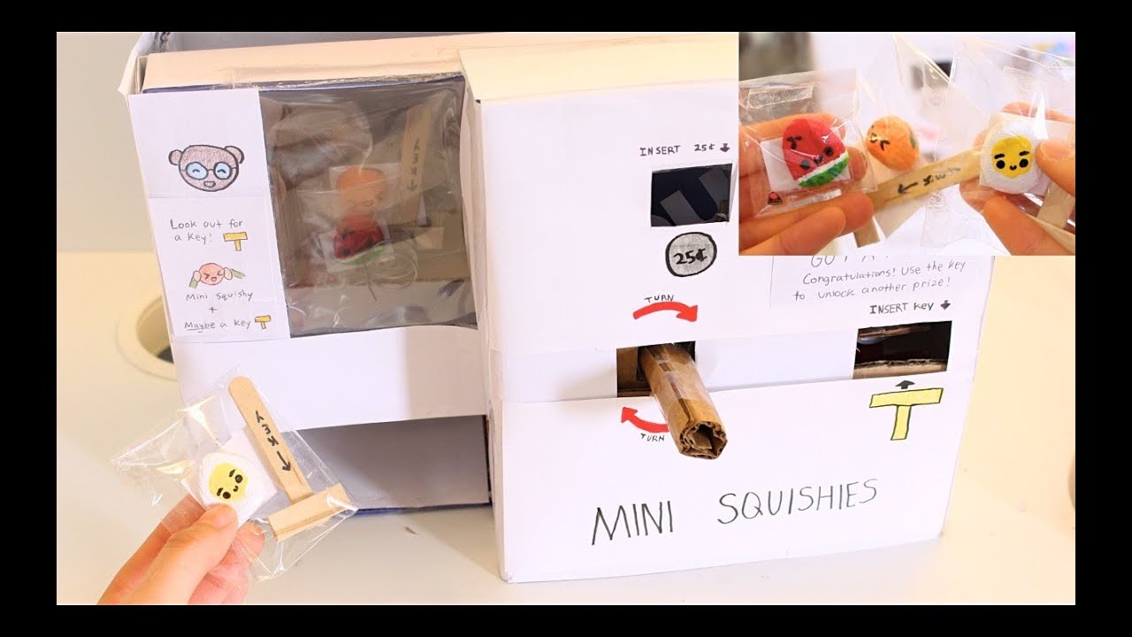 How to make DIY Mini Squishy Vending machine - YouTube