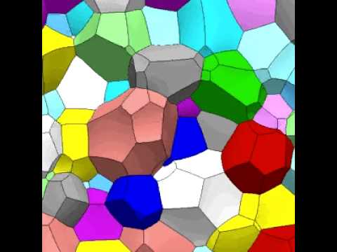 Grain growth simulation in three dimensions (3D) - YouTube
