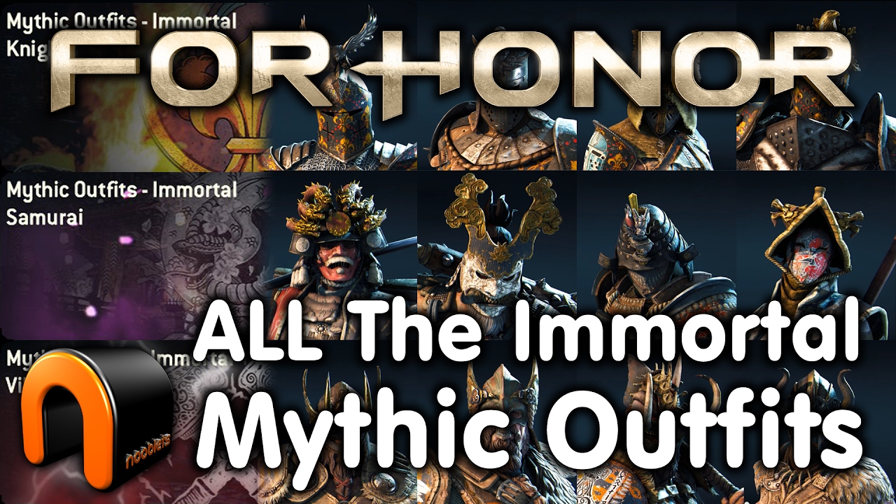 FOR HONOR: ALL IMMORTAL Mythic Outfits Packs - YouTube