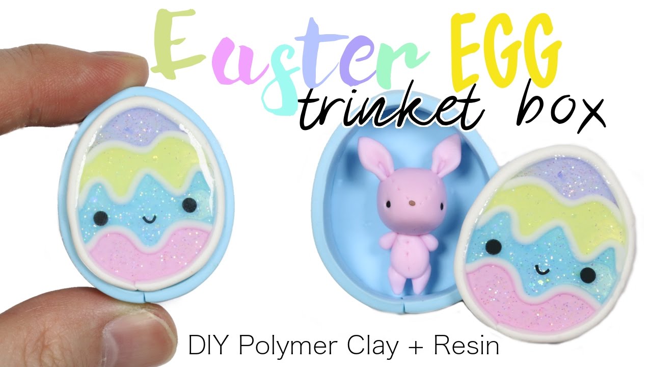 How to DIY Easter Egg Trinket Box Polymer Clay Resin Tutorial - YouTube