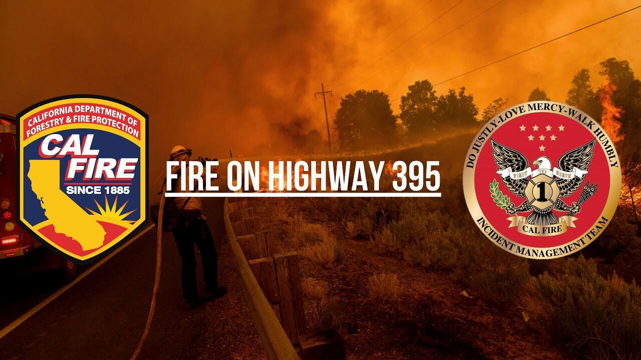 FIRE ON HIGHWAY 395 - YouTube