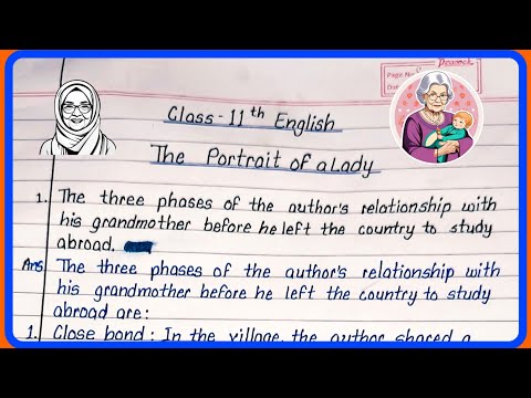 the portrait of a lady class 11 question answer | class 11 english ch 1 question answer